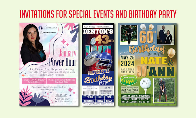 Design invitations for special events and birthday party by ...