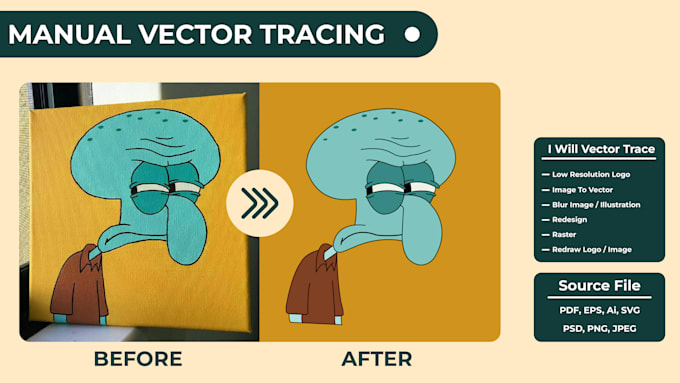 Vector tracing, redrawing, converting sketch to vector by Fitraarul02 | Fiverr