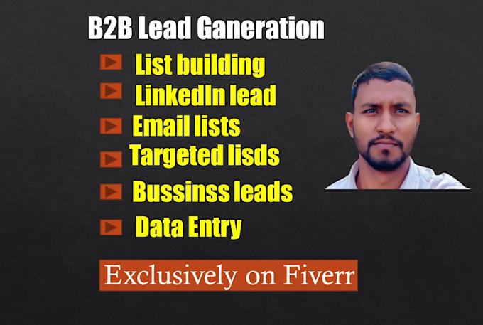 Do b2b lead generation linkedin and data entry web research by Pice_pro_sales | Fiverr
