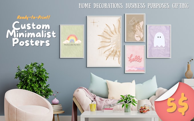Create minimalist printable posters for your home decoration or ...