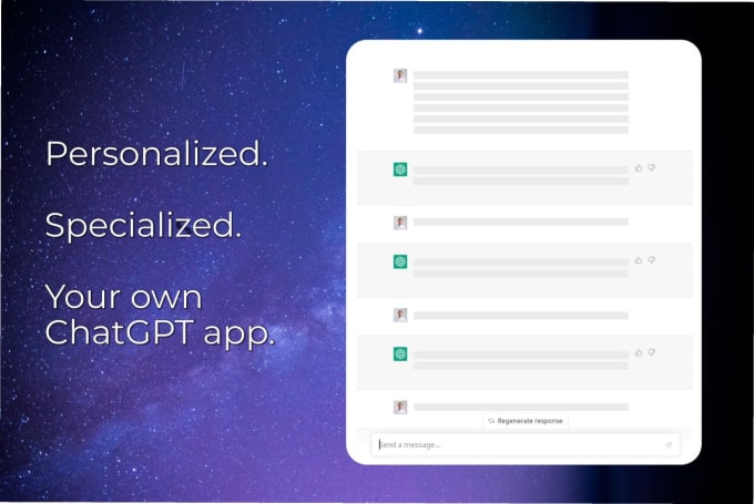 Make ai, generative ai, gpt4, openai chatgpt, palm2, claude app for you by Ilyaprokin | Fiverr