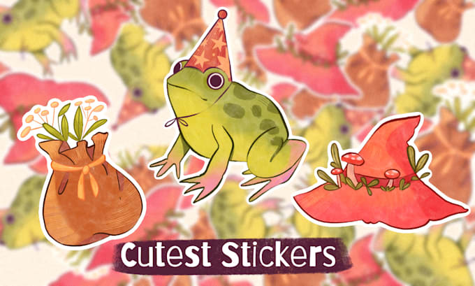 Create a cute unique stickers for you by Karinanechval | Fiverr