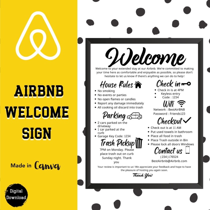 Create a customizable airbnb welcome letter by Hannahchehab | Fiverr