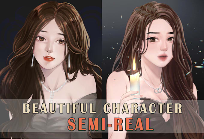 Draw beautiful character semi real by Miss_b_comms | Fiverr