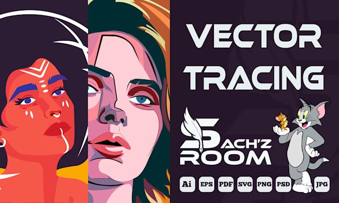 Vector tracing redraw convert image logo to a quality vector by Sachz_room | Fiverr