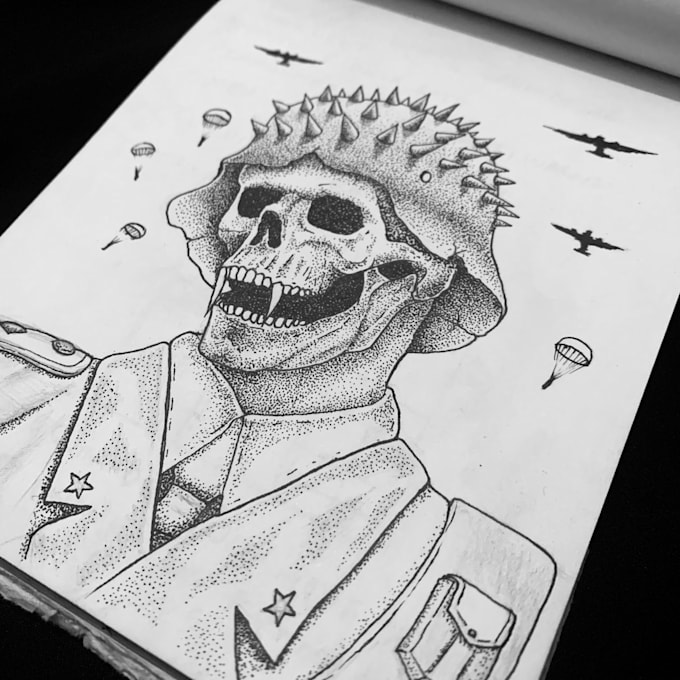 Draw anything , horror, brutal, dark, metal art illustration by ...