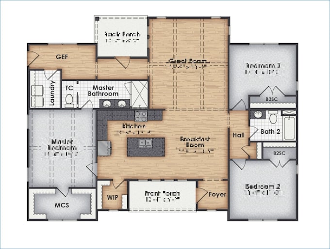Creat 2d floorplan for real estate, basic with color by Edgar_nguyen ...