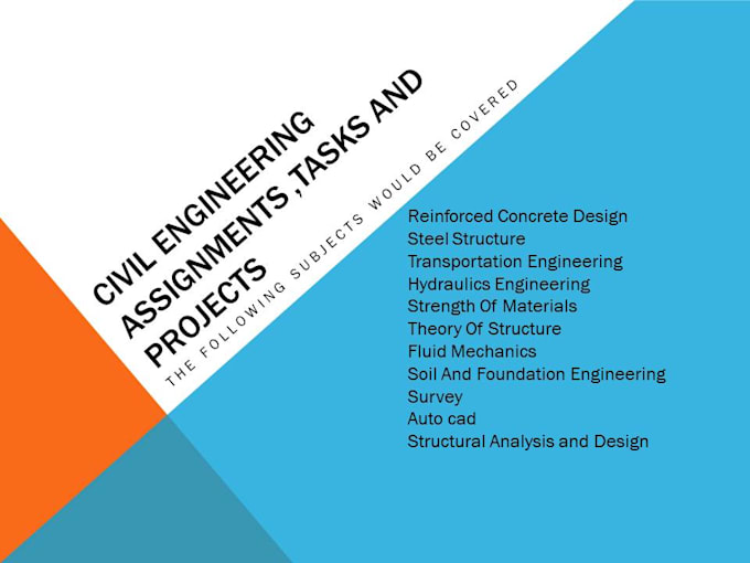 Do the civil engineering assignments, tasks and projects by Eng ...