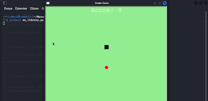 The snake game in python no import module by Coder_by_mahir_ | Fiverr