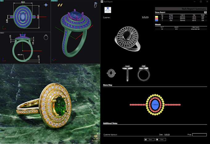 Make 3d cad jewelry for printing and rendered images just from 15 ...