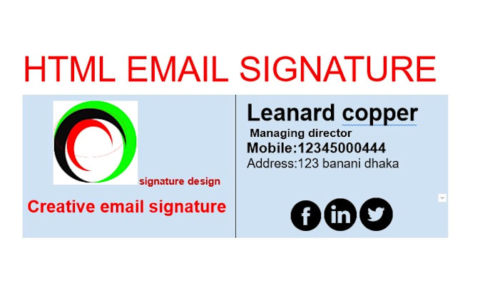 Create professional html clickable email signature, by Nurhossain_2021 ... Create professional html clickable email signature, by Nurhossain_2021 ...