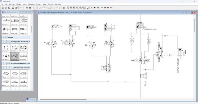 Design pneumatic and hydraulic circuits systems using fluidsim by Tushannawodya98 | Fiverr
