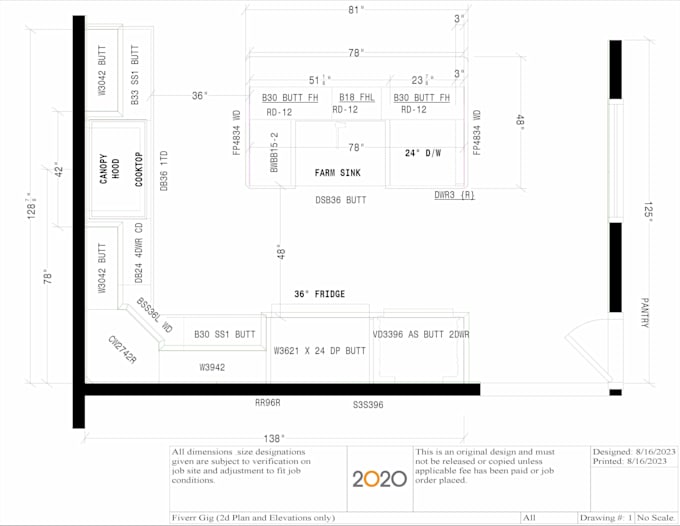 Design your 2d kitchen layout elevations in 2020 design by ...