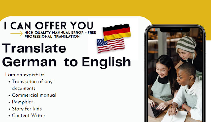 Provide perfect english to german translation by Zaheerusman87 | Fiverr