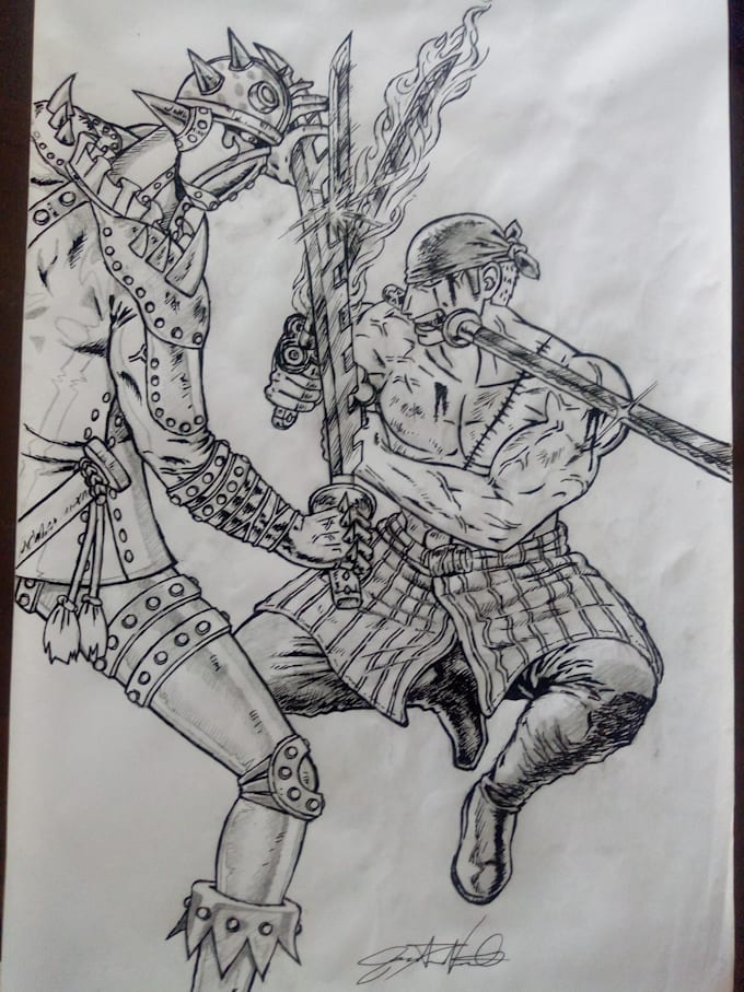 My original design in drawing by Cesarmaster33 | Fiverr