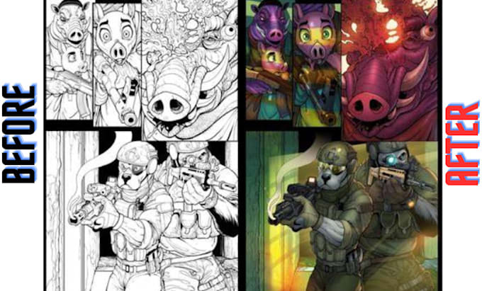 Create comic book, cartoon character, and custom illustration, manga ...