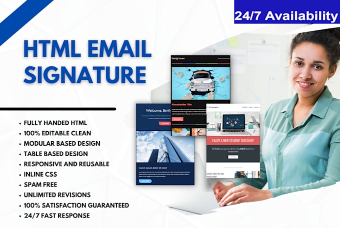 Design html email signature template, all devices compatible by Esojay ...