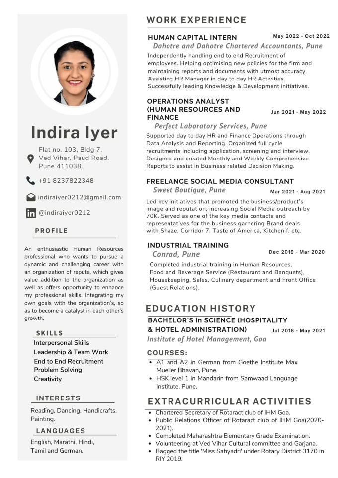 Help you create impressive resumes by Indiraiyer | Fiverr Help you create impressive resumes by Indiraiyer | Fiverr