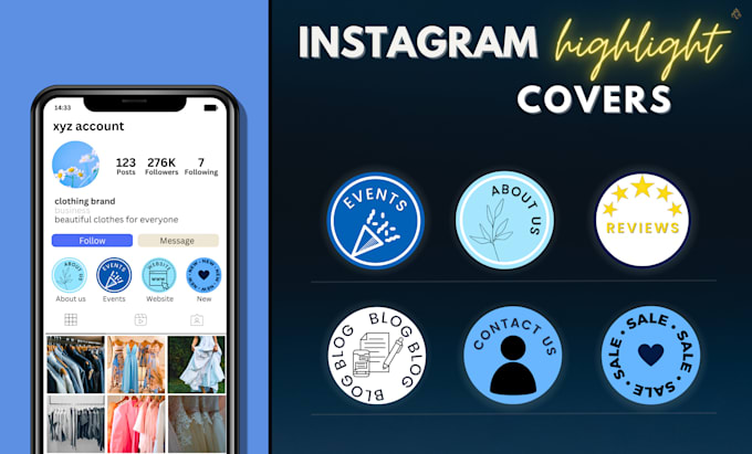 Create instagram story highlights covers by Shiningsnow | Fiverr
