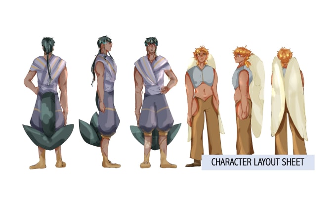 Create character illustrations, concept art, layout sheets by Oriikori ...