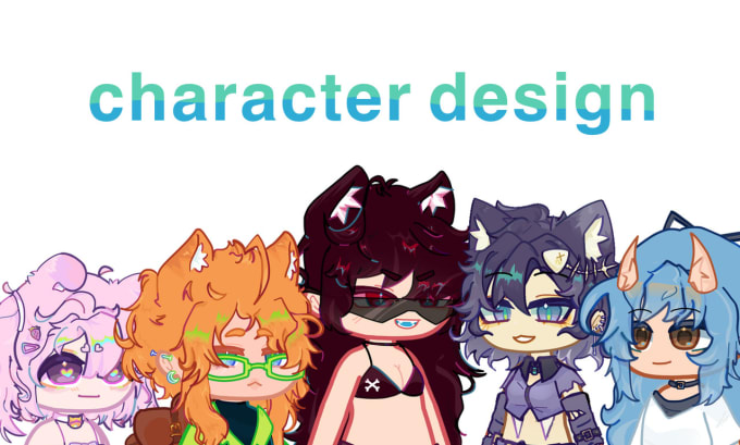 Draw you a gacha character design, can be png, psd or front facing psd ...