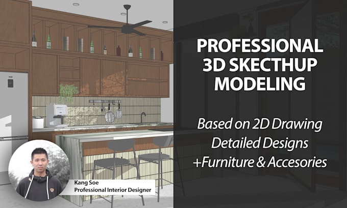 Convert your sketches into 3d sketchup by Kangsoe1312 | Fiverr