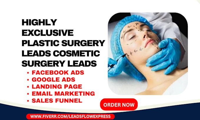 Plastic surgery cosmetic reconstructive surgery skin care leads landing page by Sparksleads | Fiverr