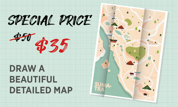 Draw a cute illustration map for you by Lisa_agustini | Fiverr