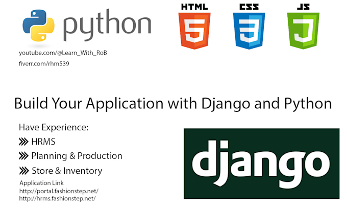 Build your web application with django and python by Rhm539 | Fiverr