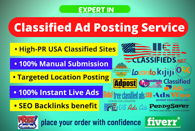 Post your ads on usa, uk etc classified ad posting sites by Sirftum12 ...