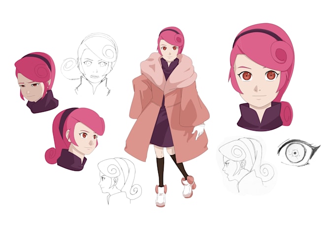 Draw anime character sheet for you by Knaquino | Fiverr