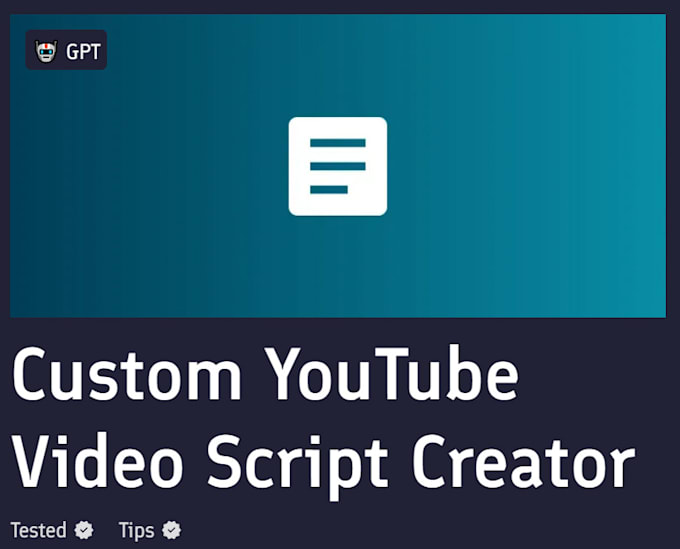 Give you a custom youtube video script creator by Jorgehurtadogal | Fiverr