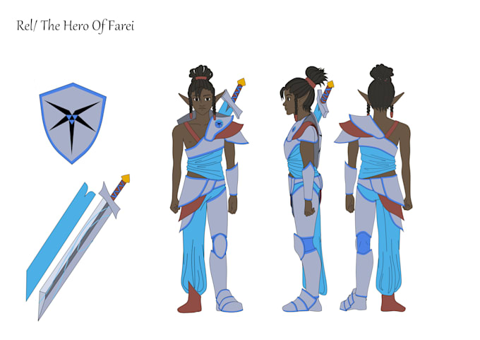 Draw a character turnaround reference by Novascreations | Fiverr