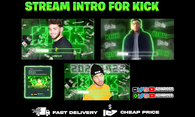 Make stream intro for your kick , twitch , youtube by Viperx1k | Fiverr