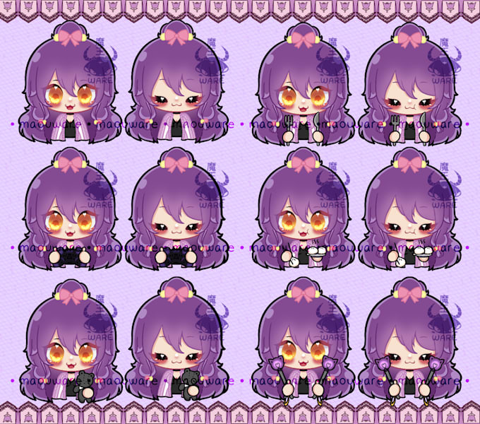 Create a custom pngtuber or reactive png in a chibi style by Maouware ...