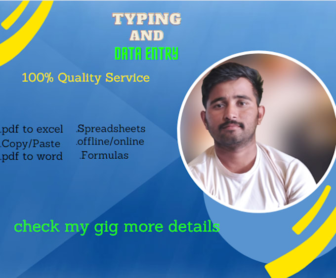 Do data entry typing work by Rkmegh | Fiverr