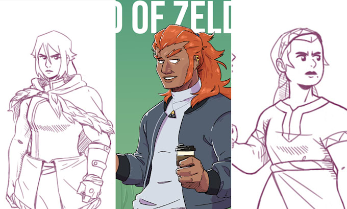 Draw buff anime mommies and daddies for you by Afroquackster | Fiverr