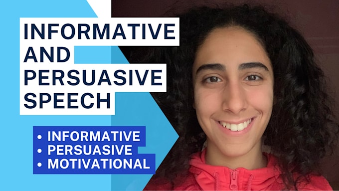 Write an informative, motivational, and persuasive speech by ...
