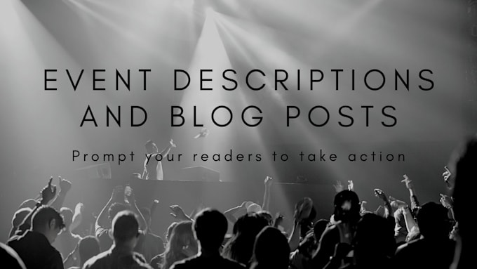 Write descriptions and articles for your event pages by Palverse | Fiverr