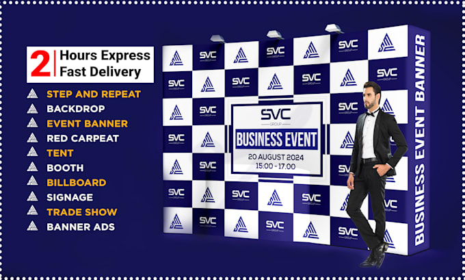Design step and repeat, expo banner and event backdrop banner within 2 ...