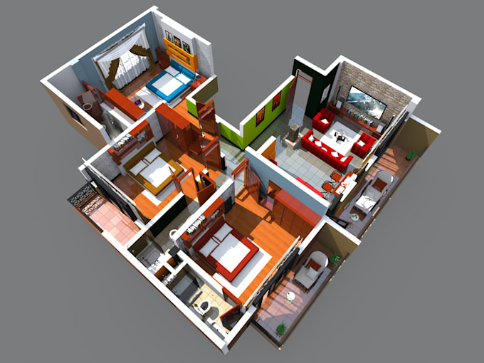 Do home layout, interior modifications, hd 3d renders by ...