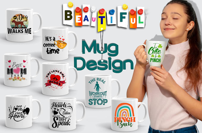 Create a beautiful custom mug design asap by Quicklycutter | Fiverr