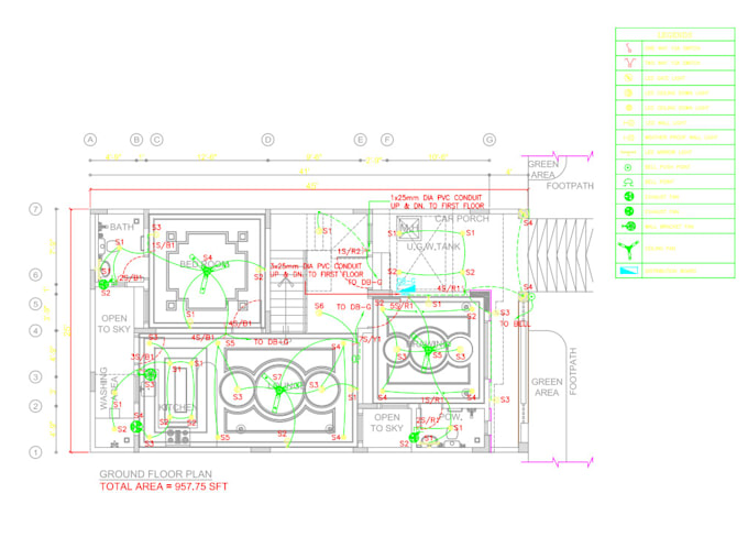 Do electrical lighting plan, load calculation and sld by Ahmedbux577 ...