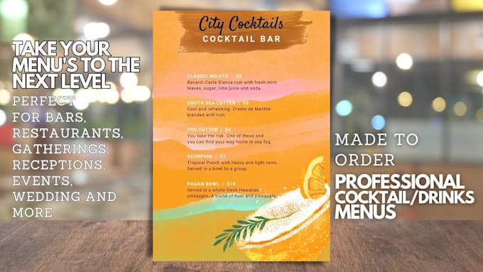 Design a stunning cocktail menu for your restaurant or bar by ...