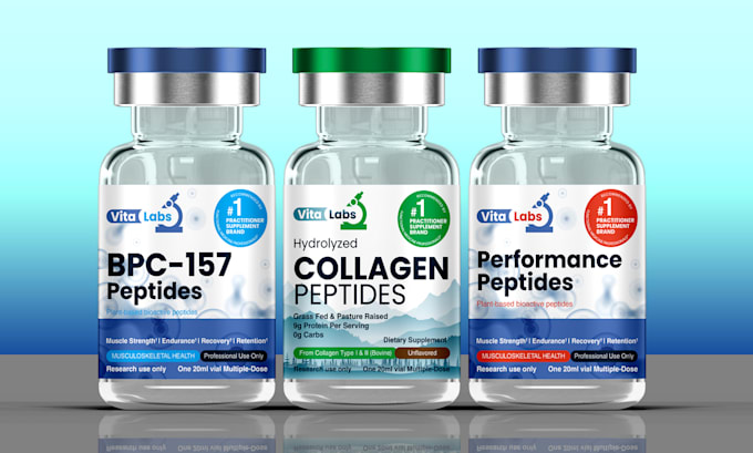 Do professional product label design, peptide, vial, supplement label ...