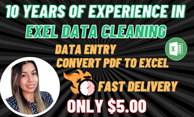 Do excel data cleaning ,transform csv and much more by Daniela_cast20 | Fiverr