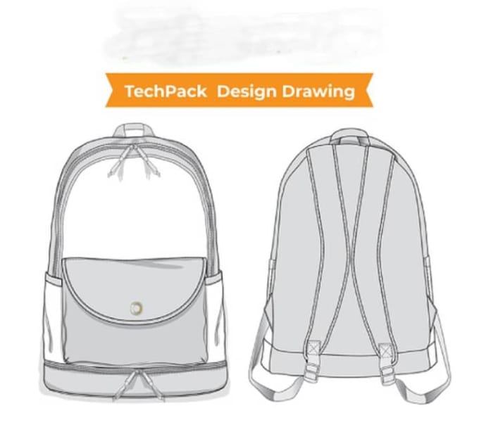 Design any bags, handbag, bag tech pack, tote bag and technical drawing ...
