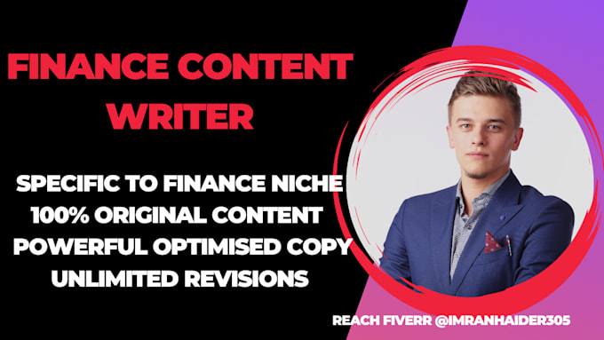 Do finance seo content writing for blog and articles by Imranhaider305 ...
