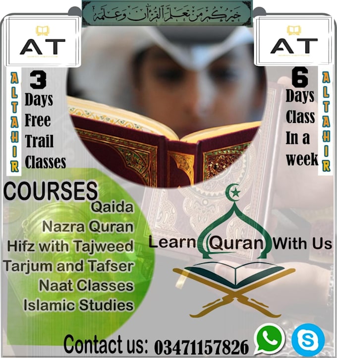 Teach quran online connect and learn from home by Umairhussain24 | Fiverr