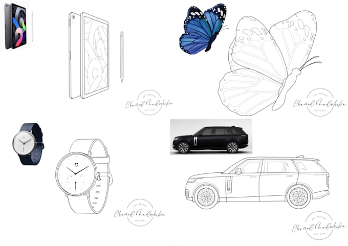 Draw any object, image into line art for your coloring books by ...